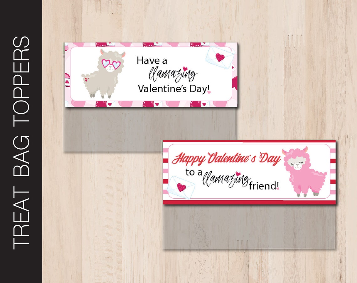 Printable VALENTINES Treat Bag Topper Candy Bag Party - Etsy