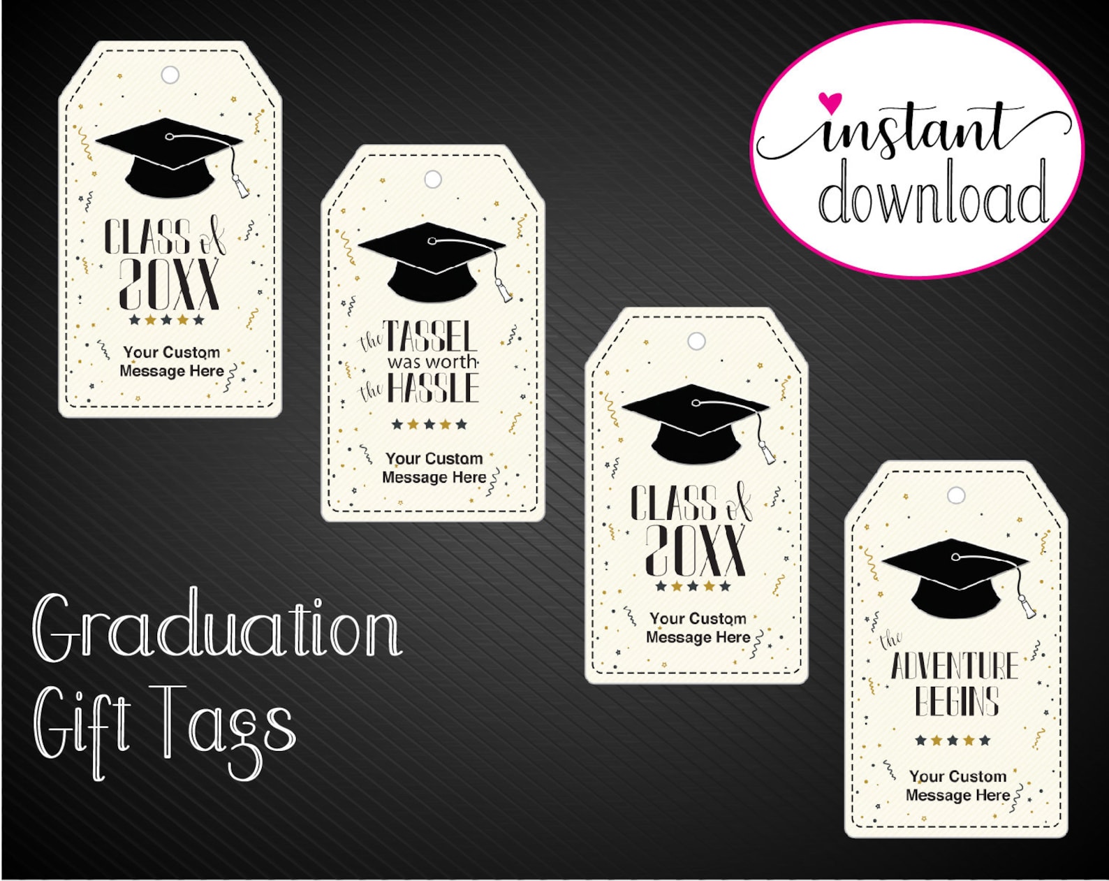 Editable GRADUATION Themed Gift Tags. Congratulations - Etsy