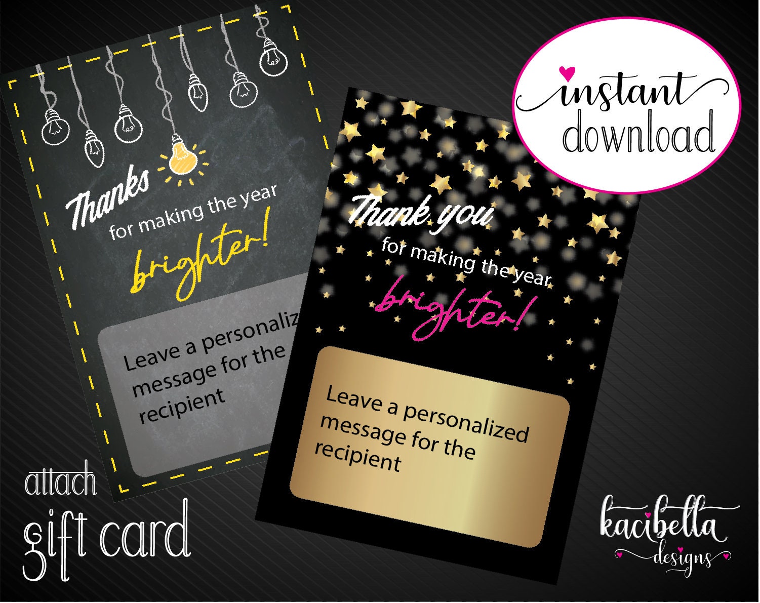 Printable GREAT YEAR Appreciation Gift Card Holder. Thank You | Etsy