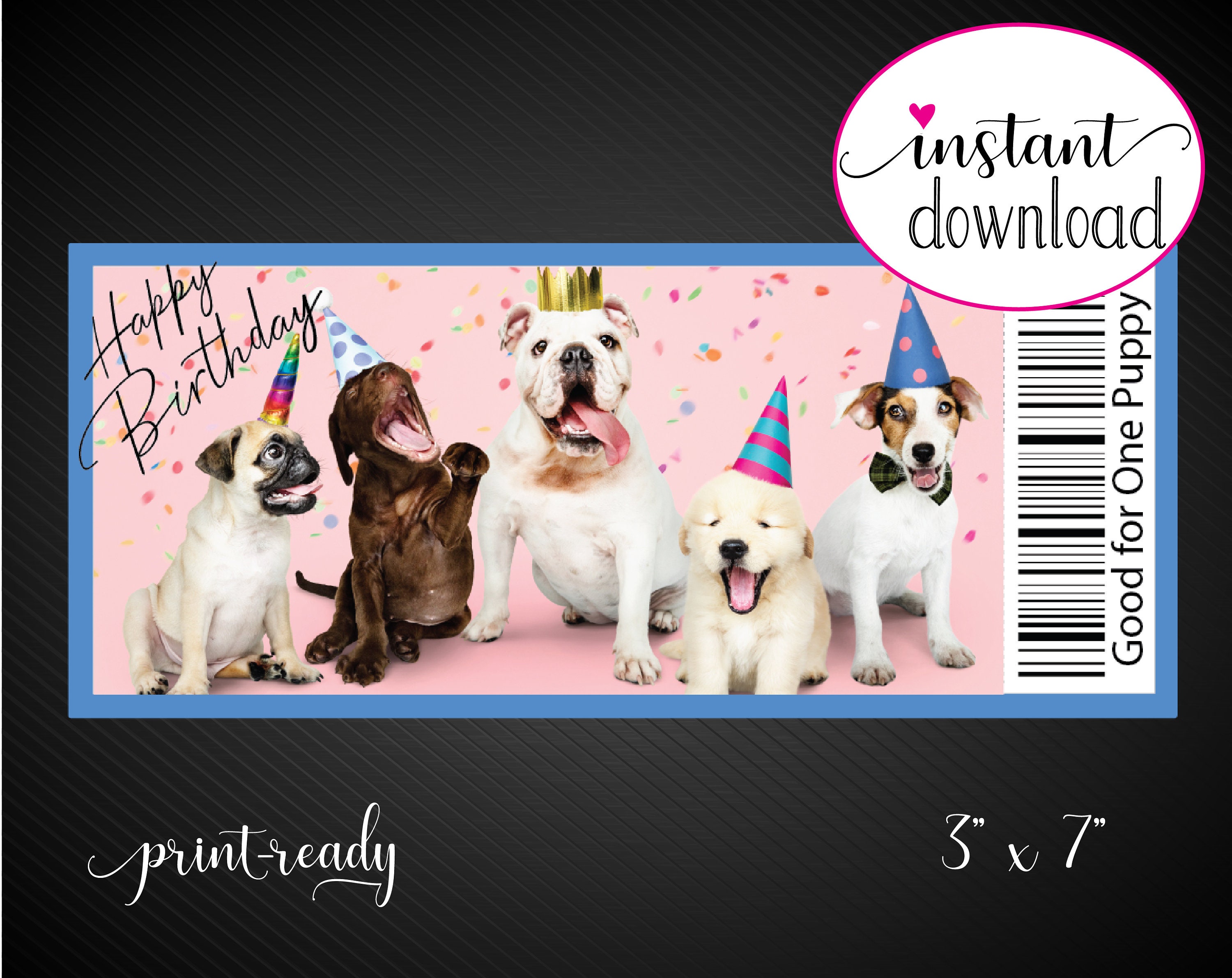Printable NEW PUPPY / DOG Surprise Gift Reveal Coupon. Instant ...