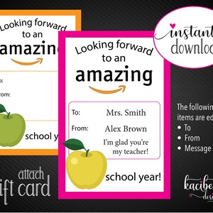 Printable BACK TO SCHOOL Amazon Gift Card Holder. Looking Forward to an ...