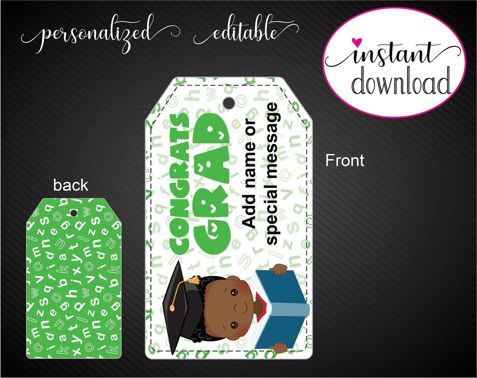 Editable CONGRATS Grad Graduation Themed Gift Tags. Congrats Grad ...