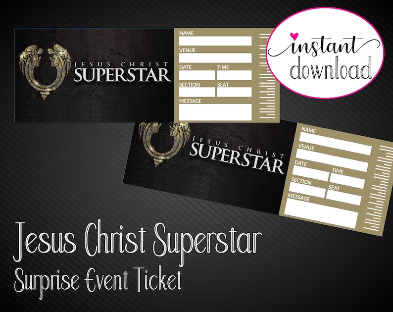 Printable JESUS CHRIST SUPERSTAR Broadway Surprise Ticket. - Etsy