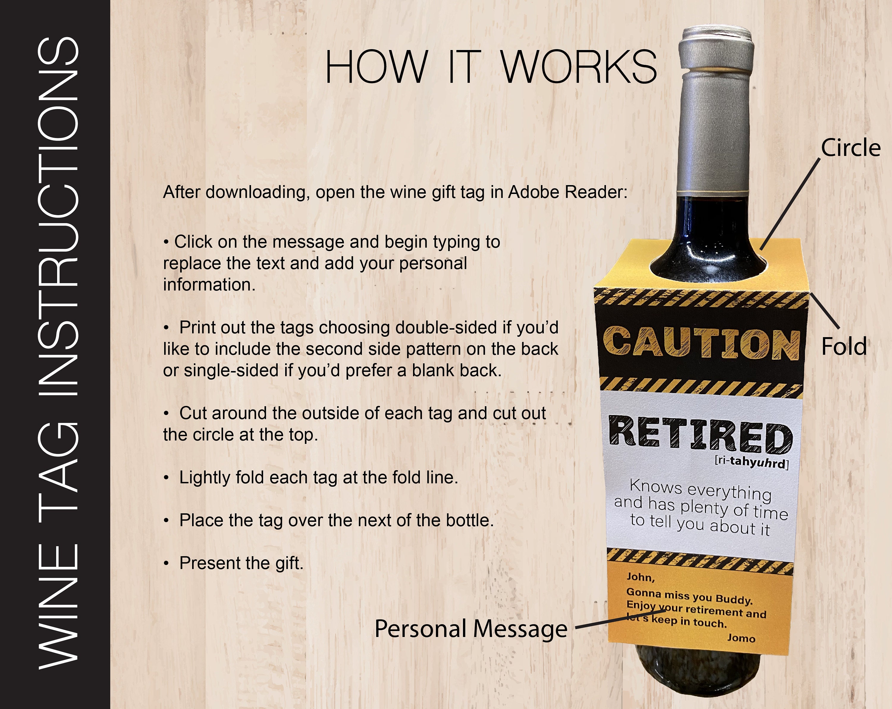 Printable FAREWELL Personalized Wine Gift Tag. Bon Voyage. - Etsy