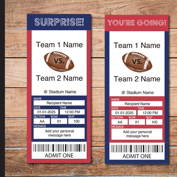 Fake Football Ticket - Etsy