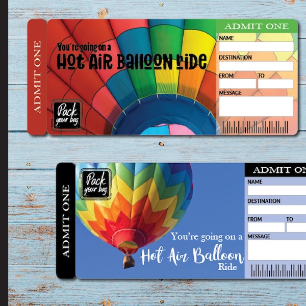 Hot Air Balloon Ride - Etsy