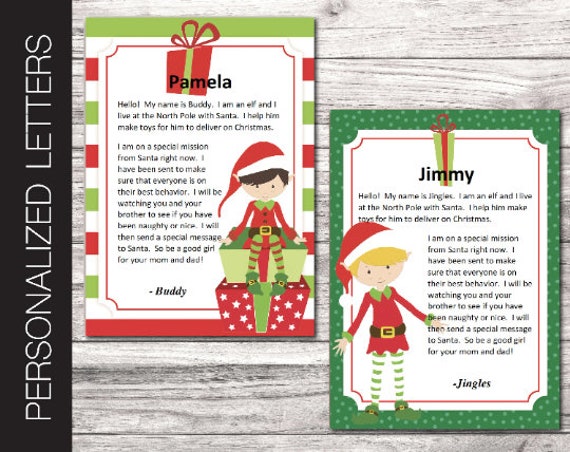 Printable ELF Personalized Letter. Letter From Elf. Christmas - Etsy