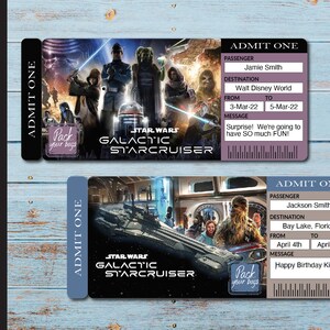 Printable GALACTIC STAR CRUISER Surprise Gift Ticket / Boarding Pass ...