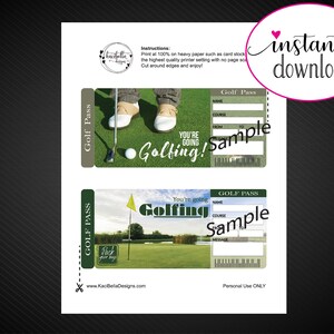 Printable GOLFING Surprise Trip Gift Ticket. Boarding Pass. Printable ...