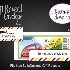 Printable FATHERS DAY Envelope for Gift Tickets, Vouchers, Boarding ...
