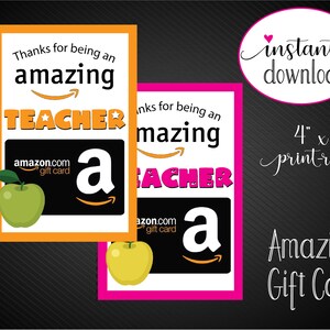 Printable AMAZON Teacher Appreciation Gift Card Holder. Thank You for ...