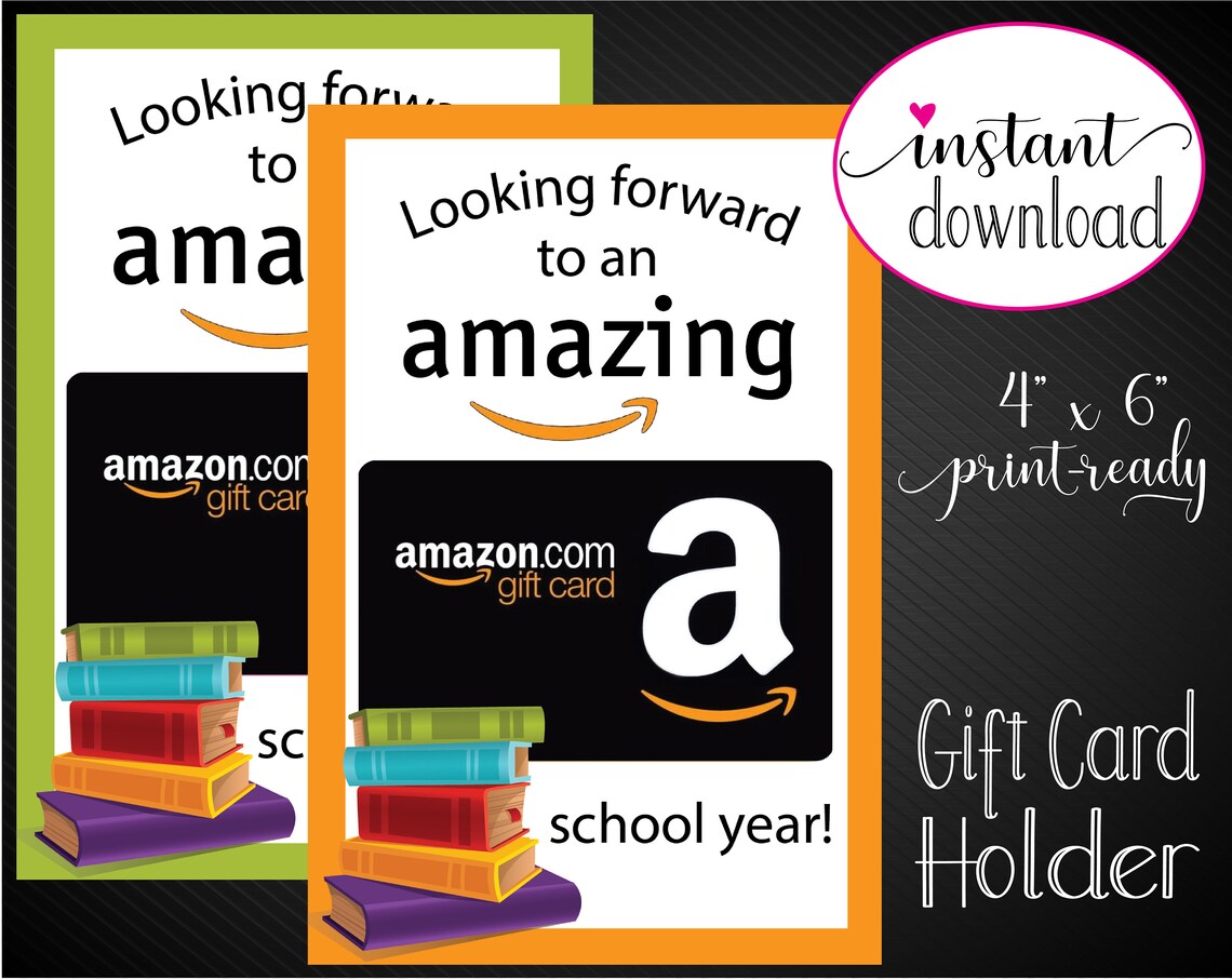 Printable BACK to SCHOOL Amazon Gift Card Holder. Looking - Etsy