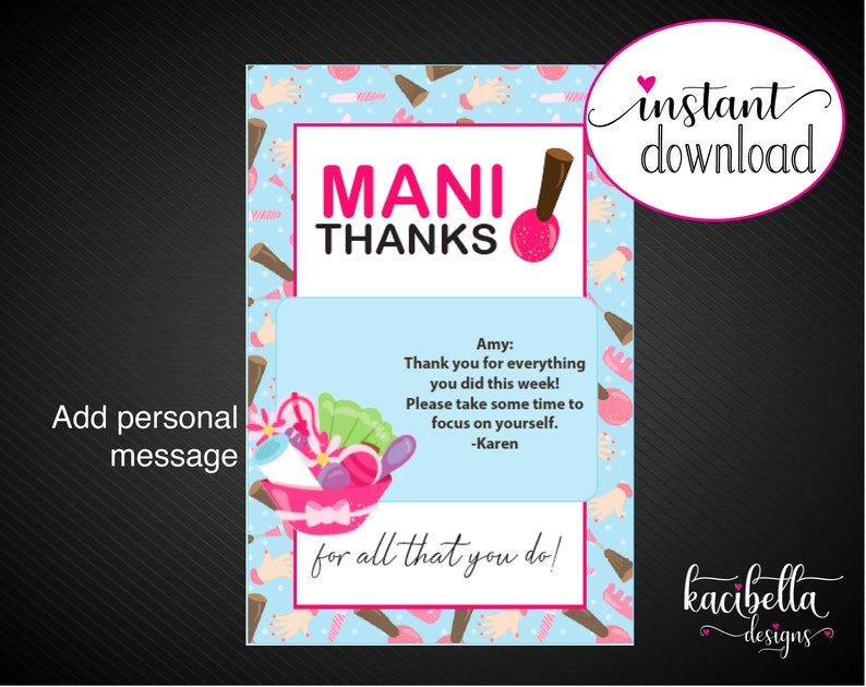 Printable SPA Appreciation Gift Card Holder. Mani Pedi Spa | Etsy