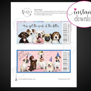 Printable NEW PUPPY / DOG Surprise Gift Reveal Coupon. Instant ...