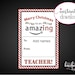 Printable CHRISTMAS Teacher Amazon Gift Card Holder. Merry - Etsy