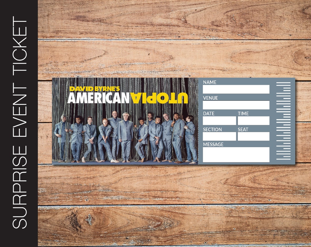 Printable AMERICAN UTOPIA Broadway Surprise Ticket. Editable - Etsy