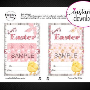 Printable EASTER Gift Card Holder. Easter Chick Themed Editable Gift ...
