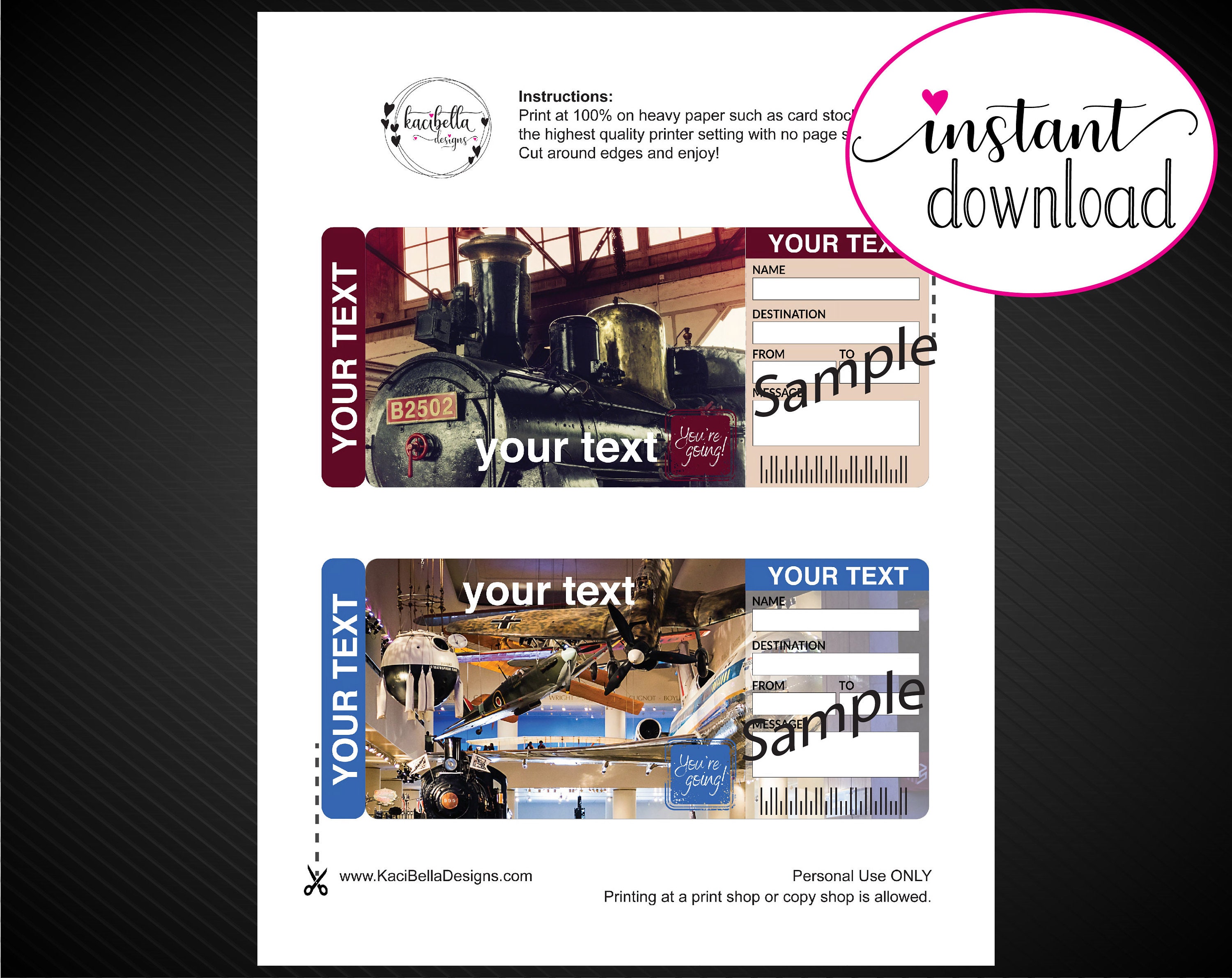 Printable MUSEUM Surprise Gift Reveal Ticket. Admission Pass. Printable ...