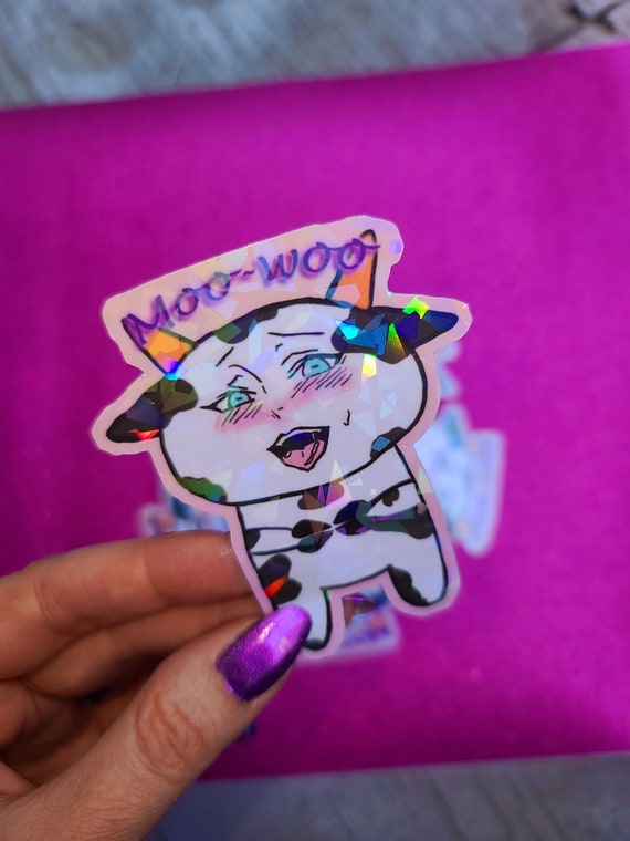 Aheago Owo Uwu Anime Moowoo Holo Sticker | Etsy