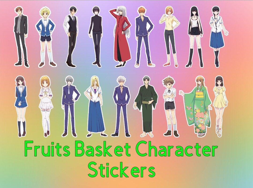 Fruits Basket Stickers. Kyo, Tohru, Yuki, Ritsu,shigure, Hatori, Hatsu ...