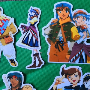 Lunar Silver Star Story Complete Stickers. Alex, Luna, Nash, Mia ...