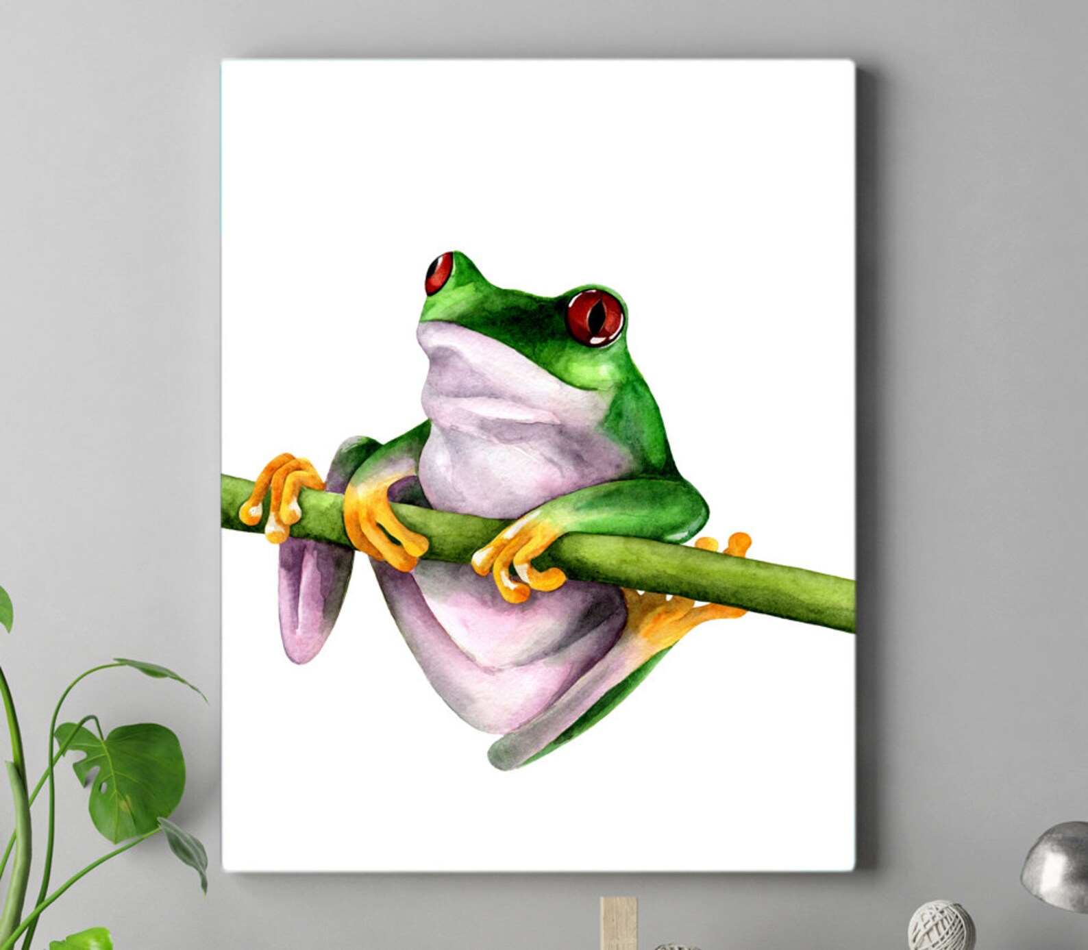 Frog print Amphibian art Frog painting Kids wall art Cute frog | Etsy