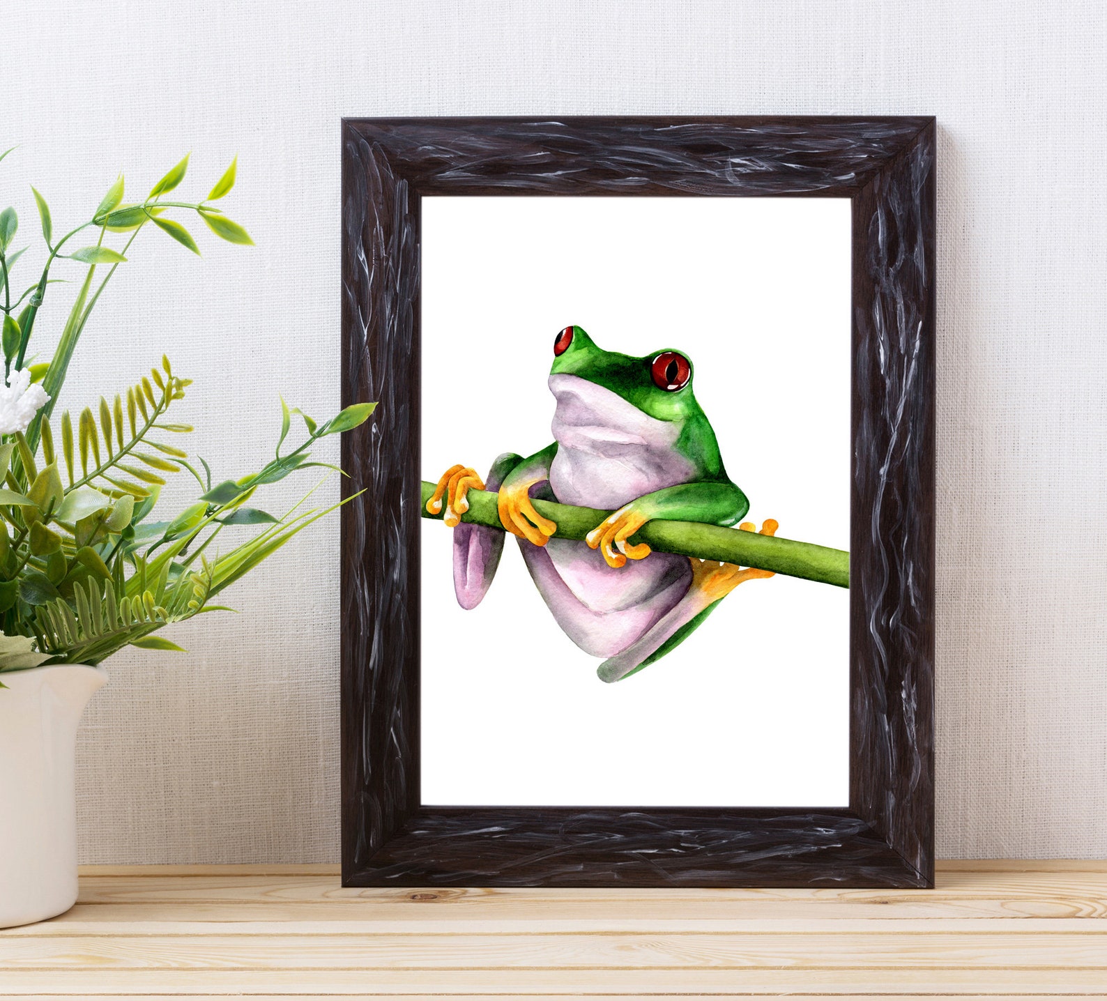 Frog print Amphibian art Frog painting Kids wall art Cute frog | Etsy