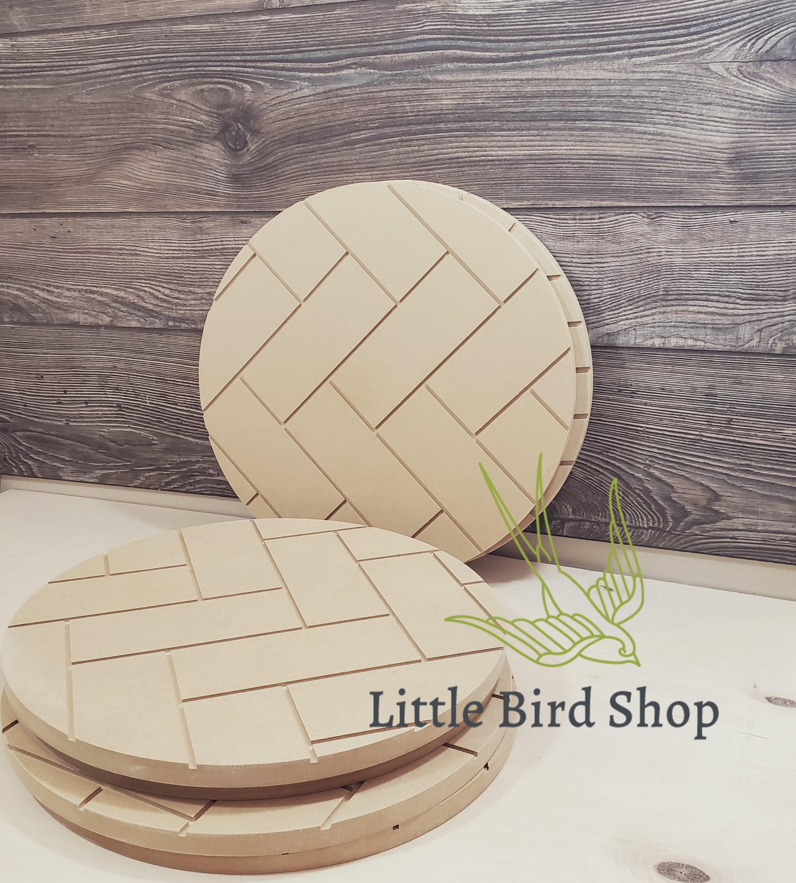12 Geometric Herringbone MDF Round MDF Circle 12 | Etsy