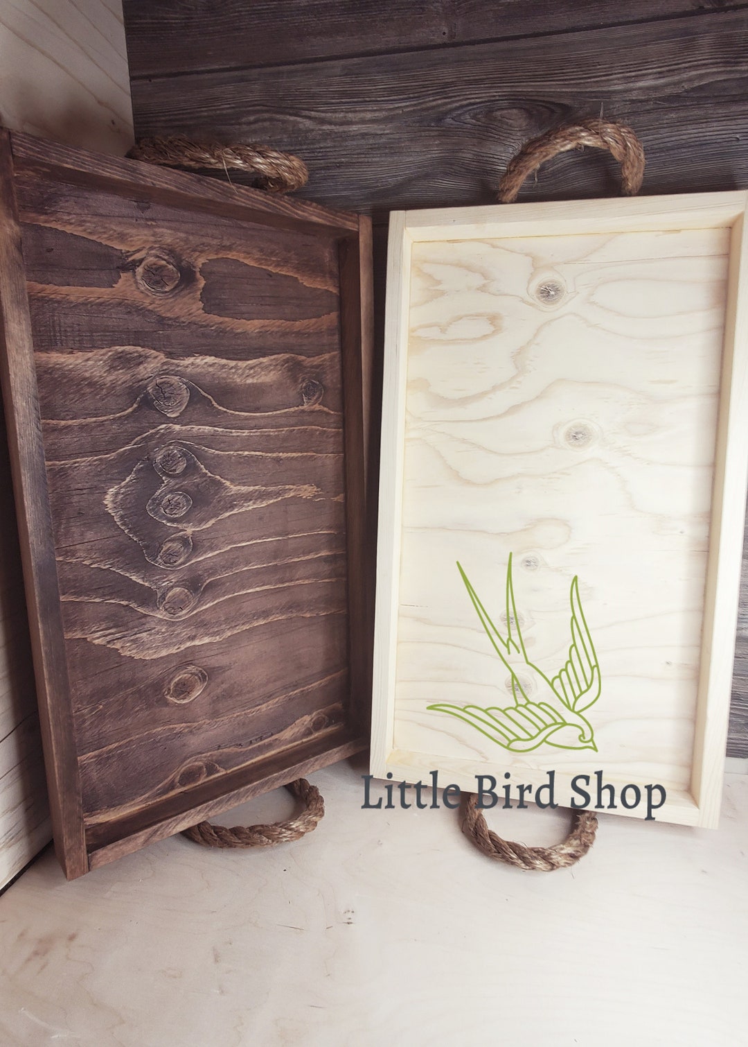 Rustic Wooden Tray With Handles/tray 23 X 13/reclaimed Wood Serving ...