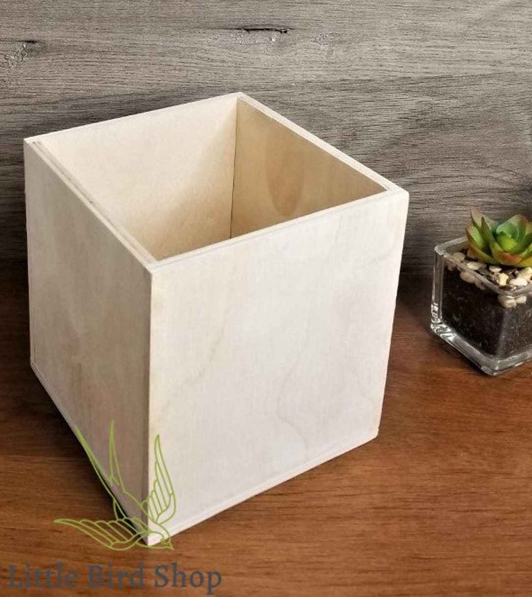 5 X 5 X 5" Unfinished Wood Box, Wedding Centerpiece Box, Flower Pot ...