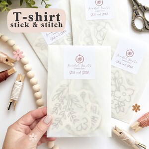 T-shirt Stick and Stitch Designs | Pack of 14 Water-soluble Embroidery ...