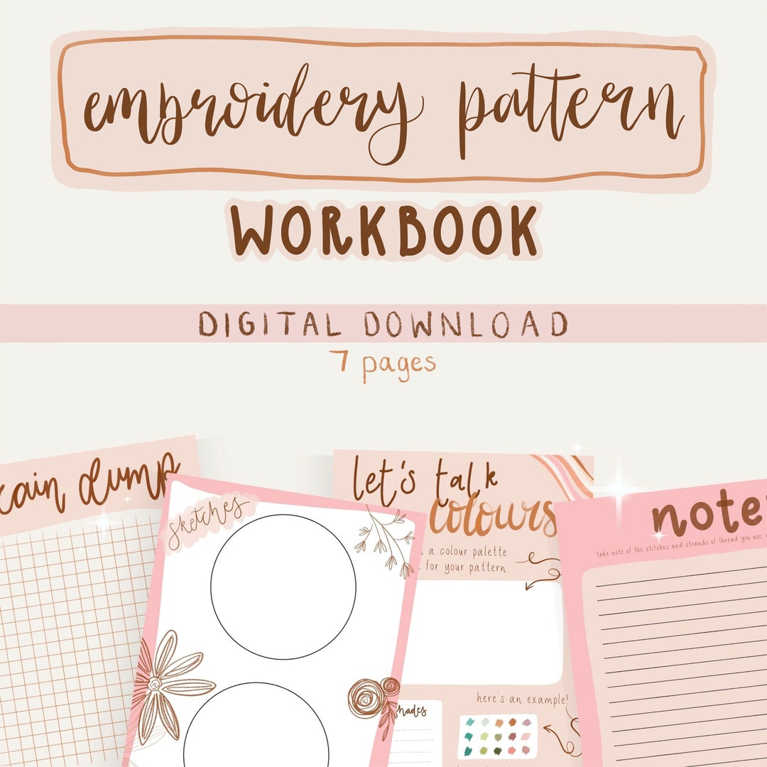 Embroidery Pattern Workbook || Instant Download || Embroidery Journal ...