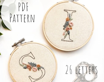 Initial Embroidery | Etsy