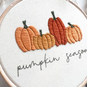Pumpkin Season Embroidery Pattern || Autumn/fall Embroidery Hoop Art ...