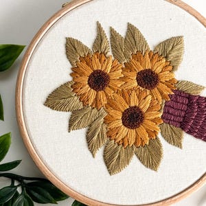 Sunflower Seasons Embroidery Pattern Bundle || Embroidery Hoop Art PDF ...