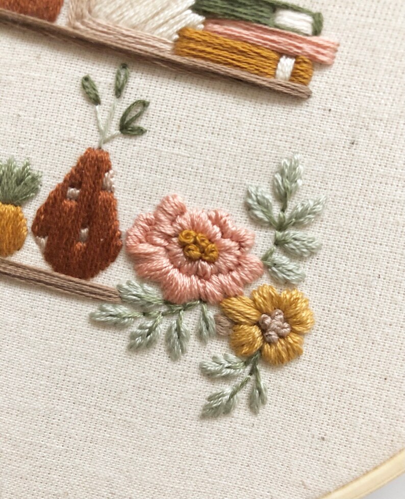 Boho Shelf Embroidery Pattern Floral Embroidery Hoop Art - Etsy