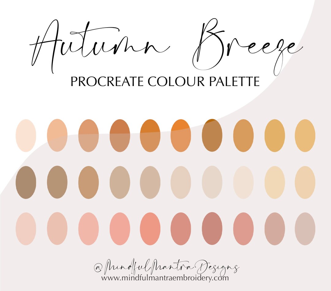Autumn Breeze Procreate Color Palette Colour Swatches for Procreate ...