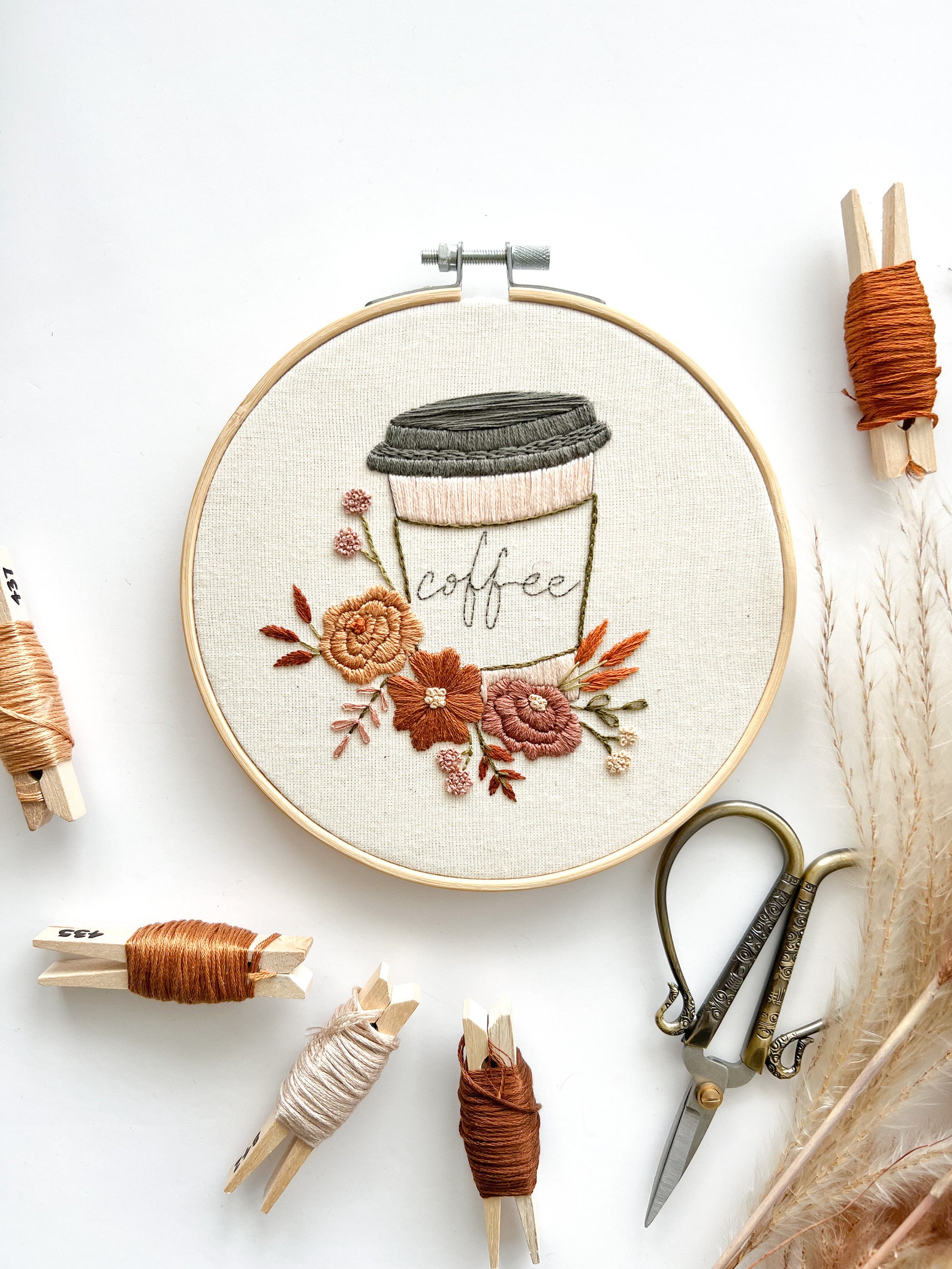 But First Coffee Embroidery Pattern Embroidery Hoop Art PDF Pattern ...