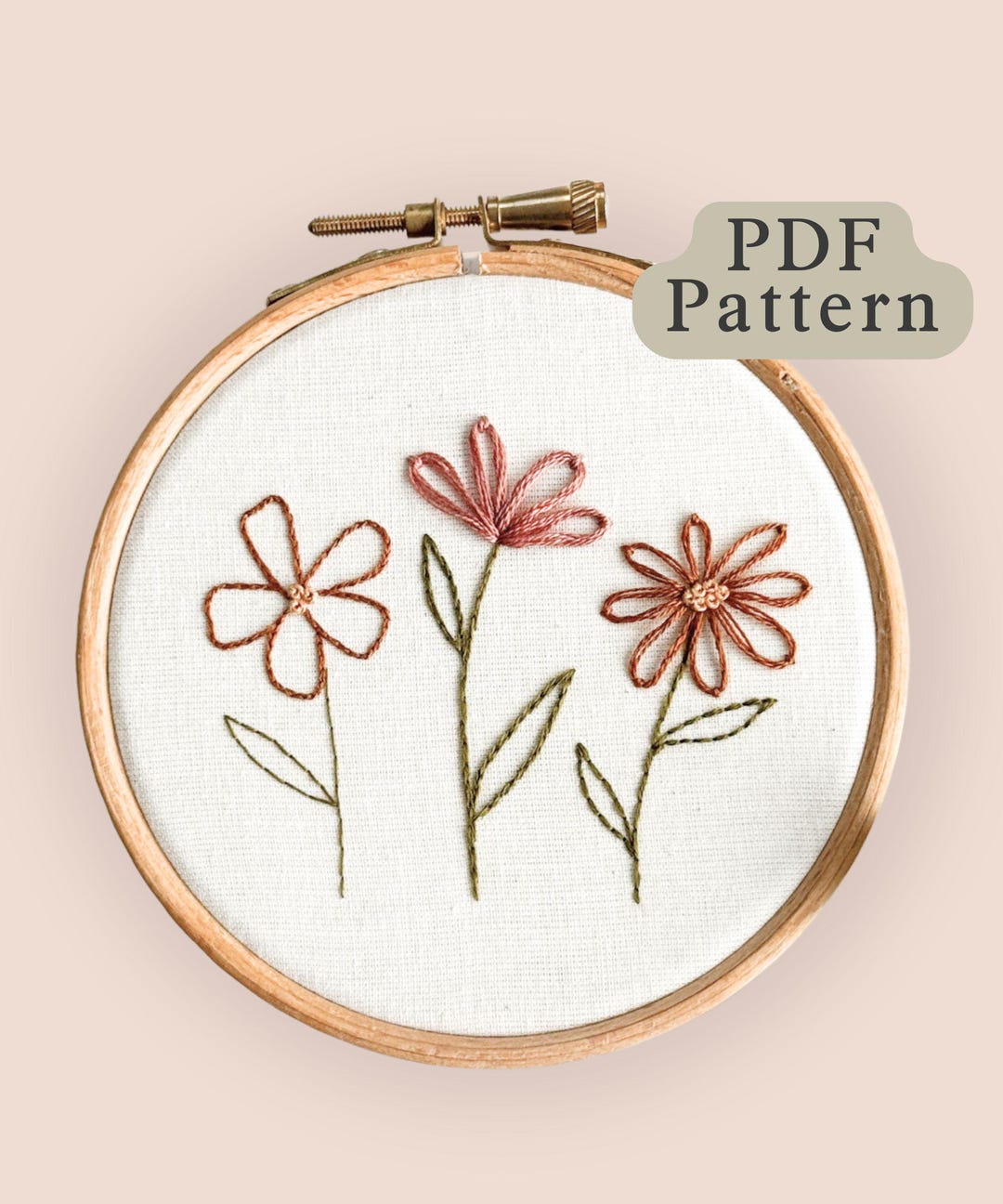 Pretty Petals Embroidery Pattern - Beginner Blooms Bundle || Embroidery ...