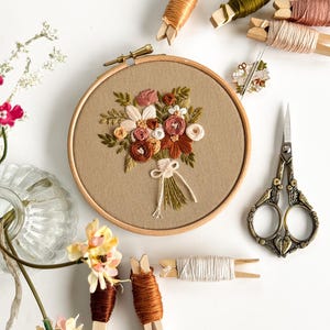 Beginner Blooms Embroidery Pattern Bundle || 5 Floral Embroidery Hoop ...