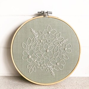 Neutral Bouquet Embroidery Hoop Art PDF Pattern With - Etsy
