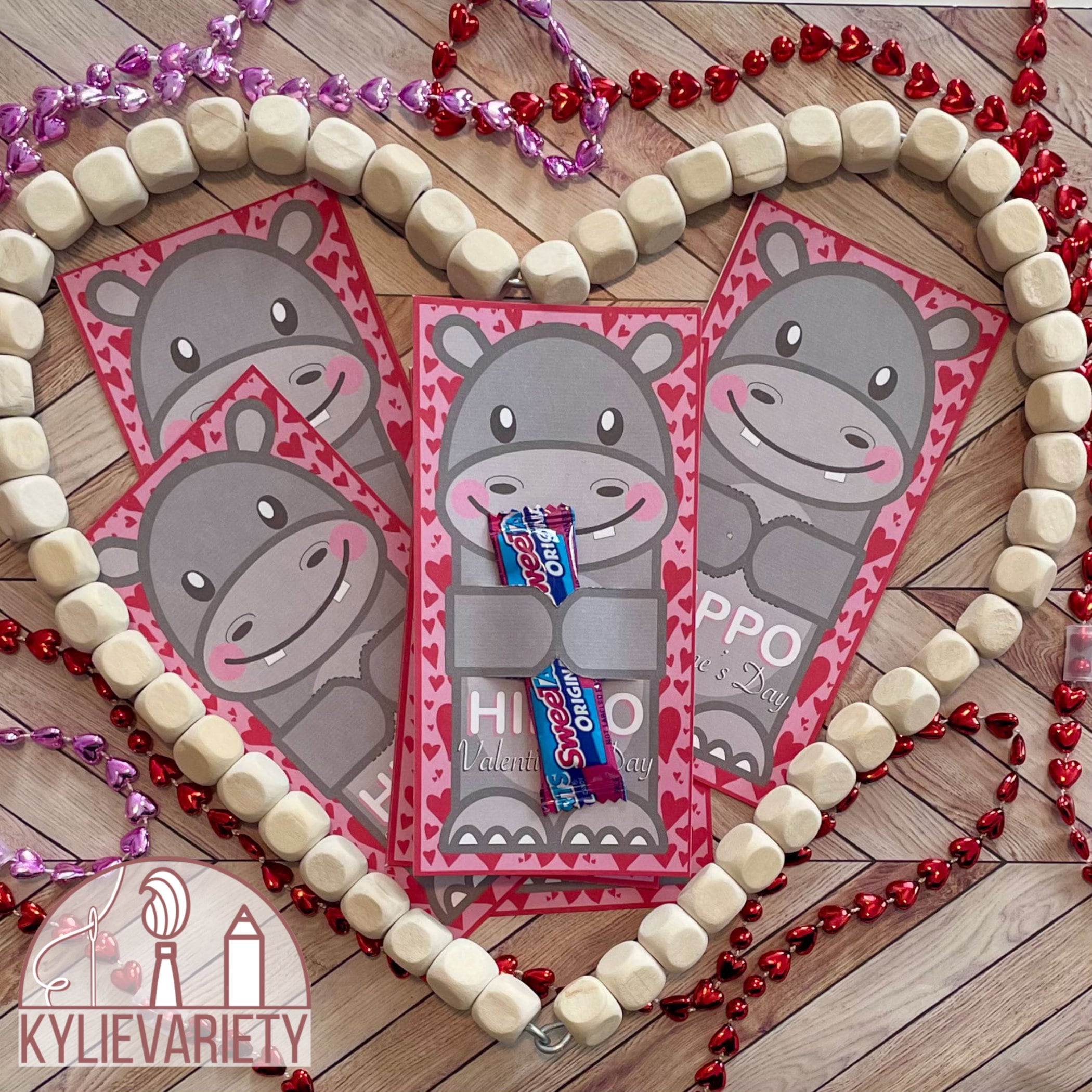 Printable Hippo Valentine’s Cards for School Classroom Parties ...