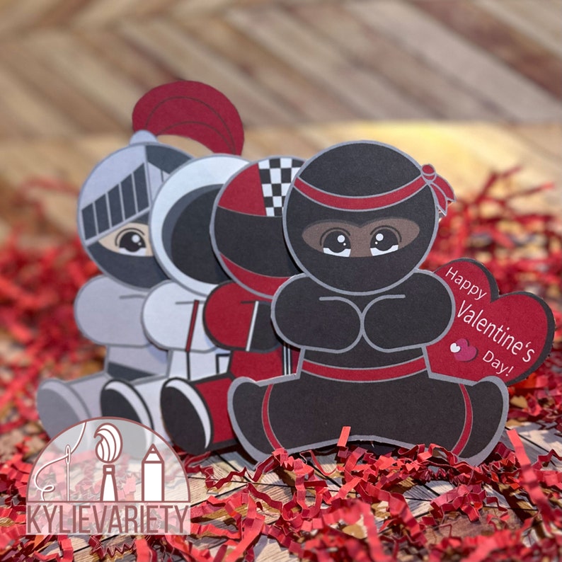 Printable Kids Valentine’s Day Cards- Ninja Astronaut Knight Racecar ...
