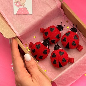 Ladybug Clip,toddler Hair Clip Set , Ladybug Hair Bow, Toddler Hair ...