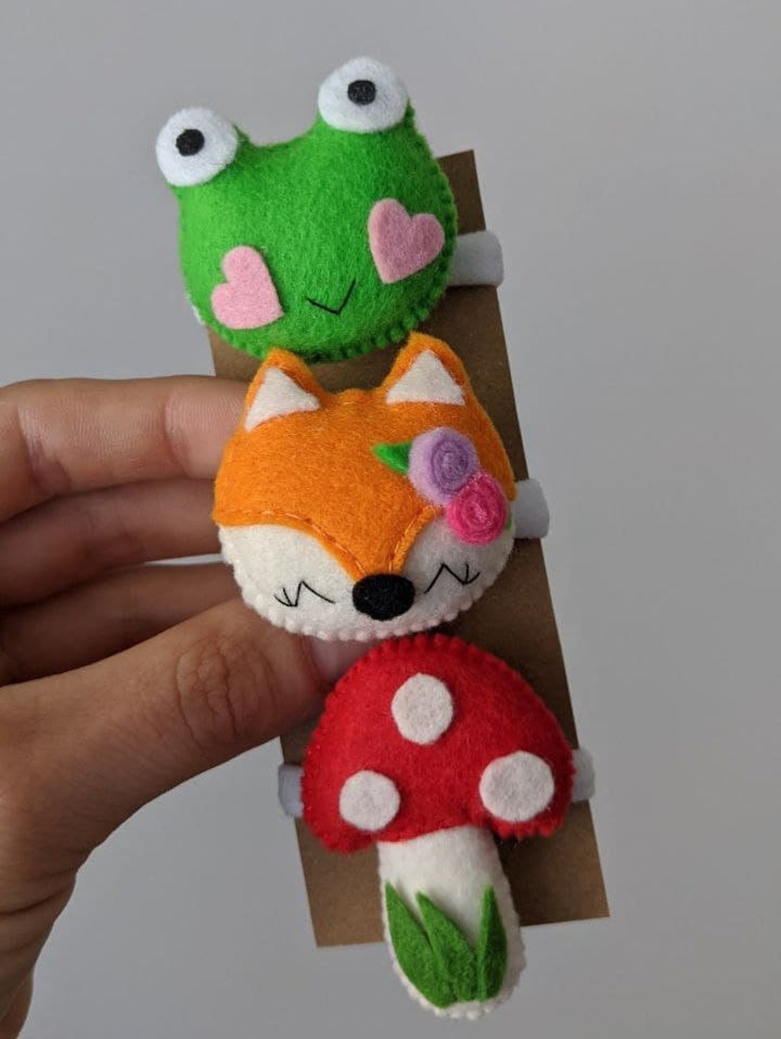 Forest Animals Hair Clips Set Fox Hair Clip Frog Hair Clip - Etsy