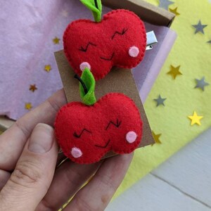 Red Apple Hair Clip, Red Fruit Hair Clips, Summer Hair Clips, Cute ...