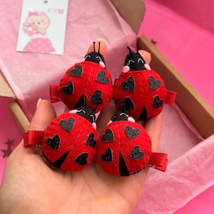 Ladybug Clip,toddler Hair Clip Set , Ladybug Hair Bow, Toddler Hair ...