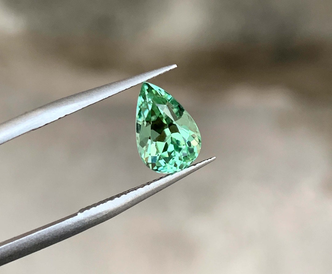 Seafoam Green Color Tourmaline Gemstone for Jewelry Making , 1.95 CT ...