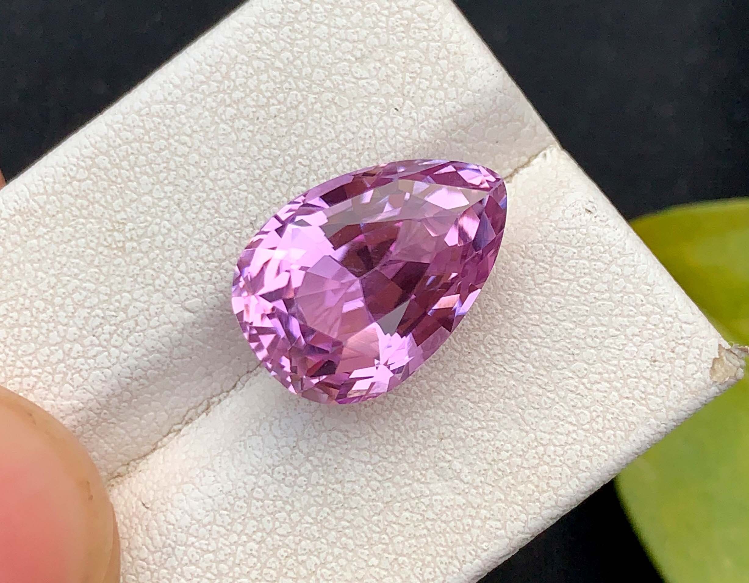 Natural Fuchsia Pink Kunzite Loose Gemstone , Pear Shape Kunzite , Fine ...