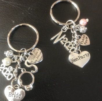 Wedding and Hen Party Keyrings - Etsy